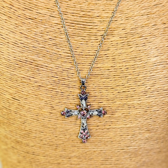Jewelry | Multi Colored Cross Necklace | Poshmark